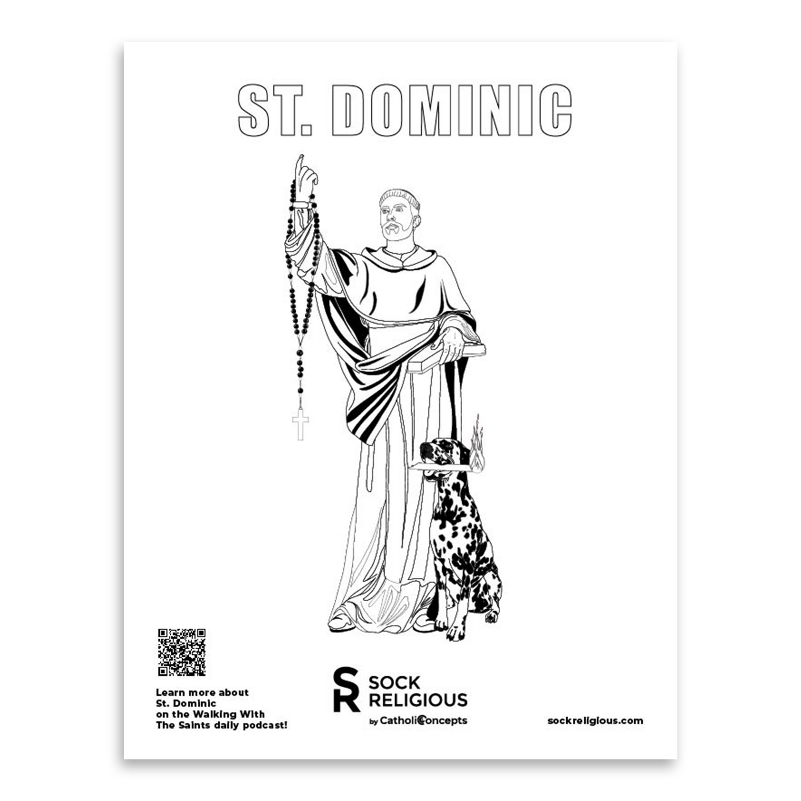 St. Dominic Coloring Page - FREE Digital Download | Catholic Kids ...