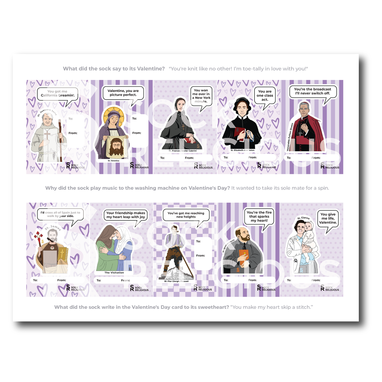 Catholic Valentines Digital Download | St. Joseph, St. Gianna and more!