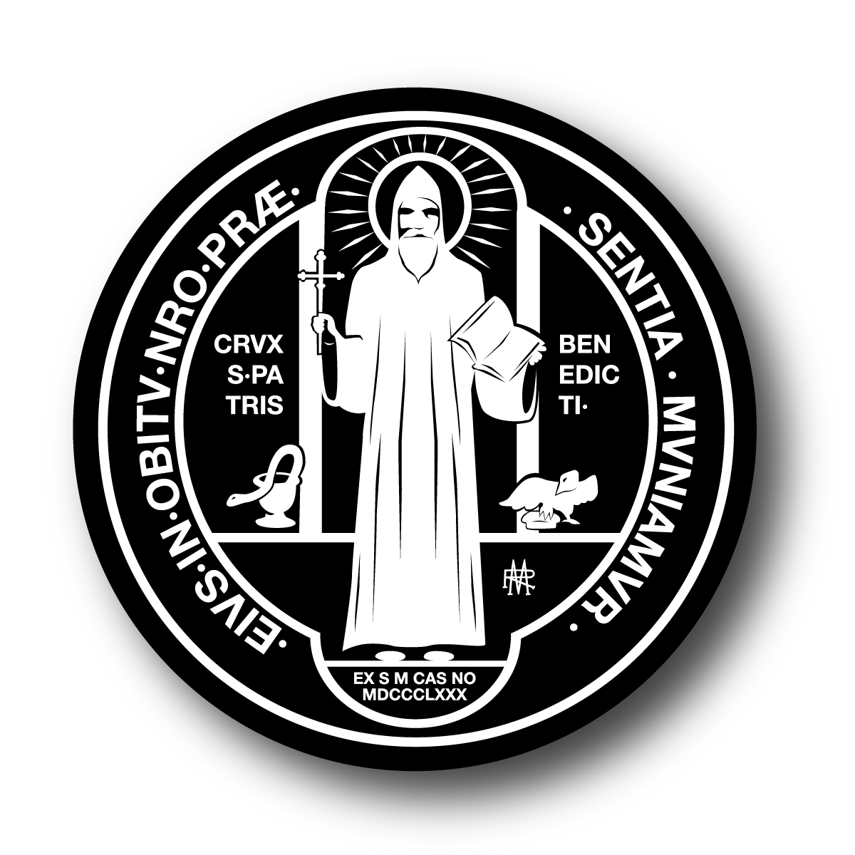St. Benedict Medal Holy Rule Sticker | MONKROCK | Get into the habit ...