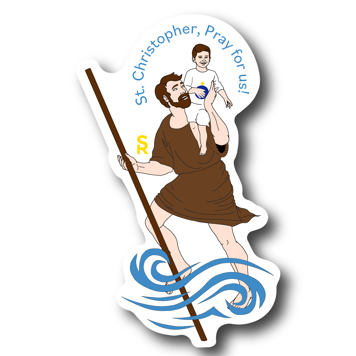 St. Christopher Sticker | Sock Religious | Catholic Gifts: Saint Socks ...