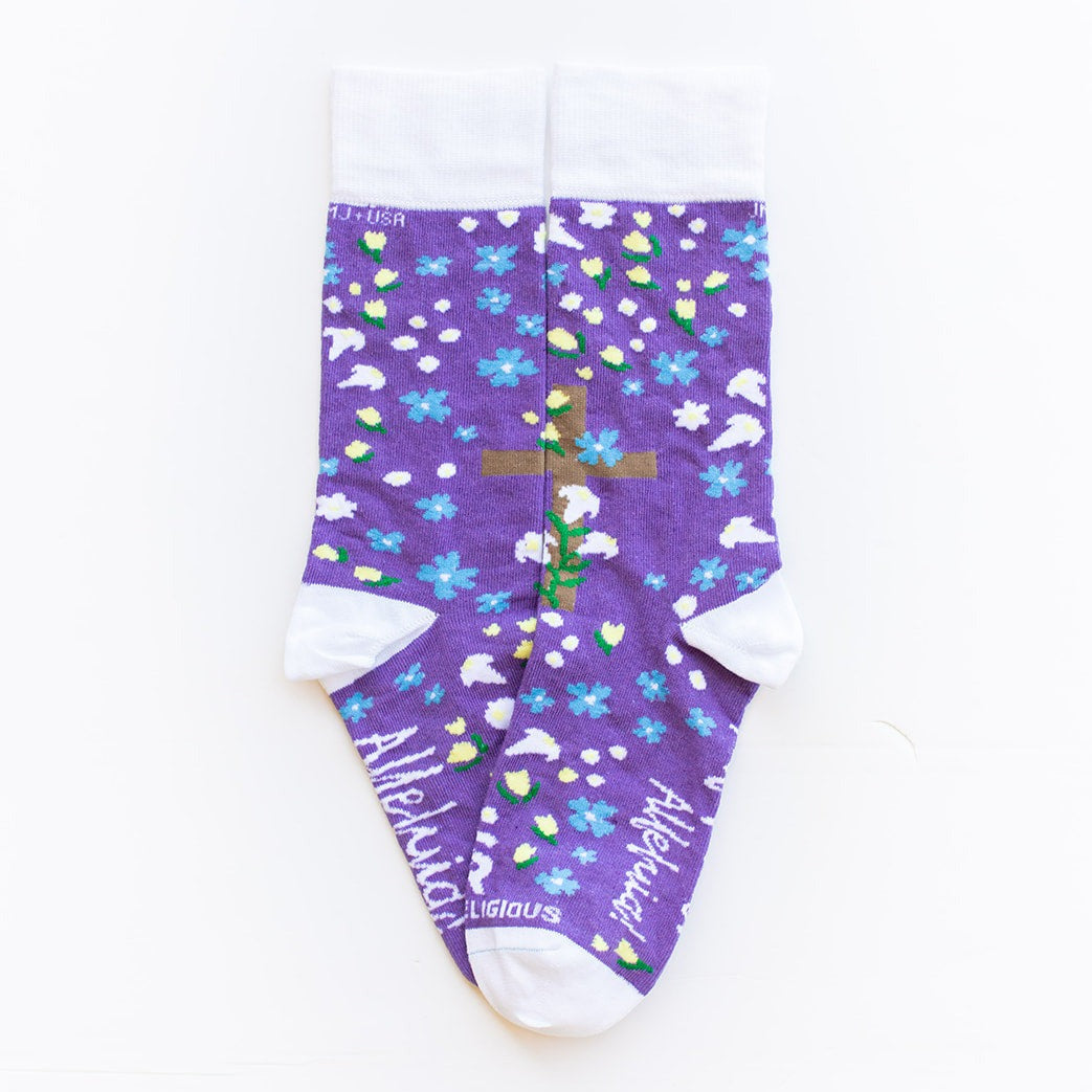 Easter Bloom Adult XL Socks | Sock Religious | Lent Socks, Papal Socks ...